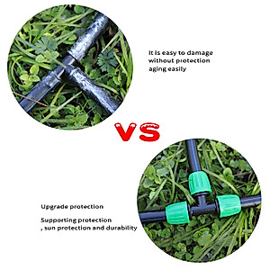 FULAIERGD 1/2” PVC Garden Irrigation Tubing Hose 52FT(16M),（OD:16mm,ID:12mm） with Lock Connector for Drip Irrigation System