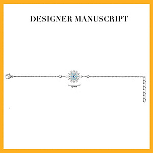 Snowflake Bracelet Adjustable Sterling Silver Chain Christmas Charm Bracelets for Women Blue Topaz Flower Holiday Jewelry