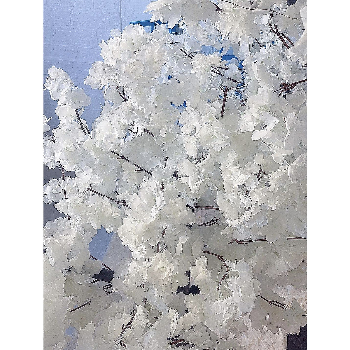 Artificial Cherry Blossom Lighted White Tree with 300 Warm White LEDs for Indoor Outdoor Home Decor Wedding (6FT Tall/1.8M)