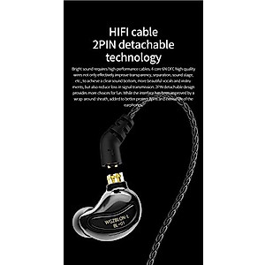 keephifi in-Ear Headphones BLON BL01 10mm Bio-Fiber Diaphragm Earphones for Powerful Sound, HiFi Bass Noise-canceling, No Latency Earbuds for Games, Music,Sports and Videos (no mic, Silver)