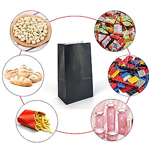 KEYYOOMY Small Paper Bags 24 CT Black Printed Party Favor Bags for Wedding Shower Kid's Birthday Party(9.4x 5.1x 3.1 in)