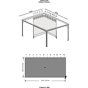 Sojag Accessories Set of 4 12' x 16' Curtains for Genova Outdoor Gazebo - Brown