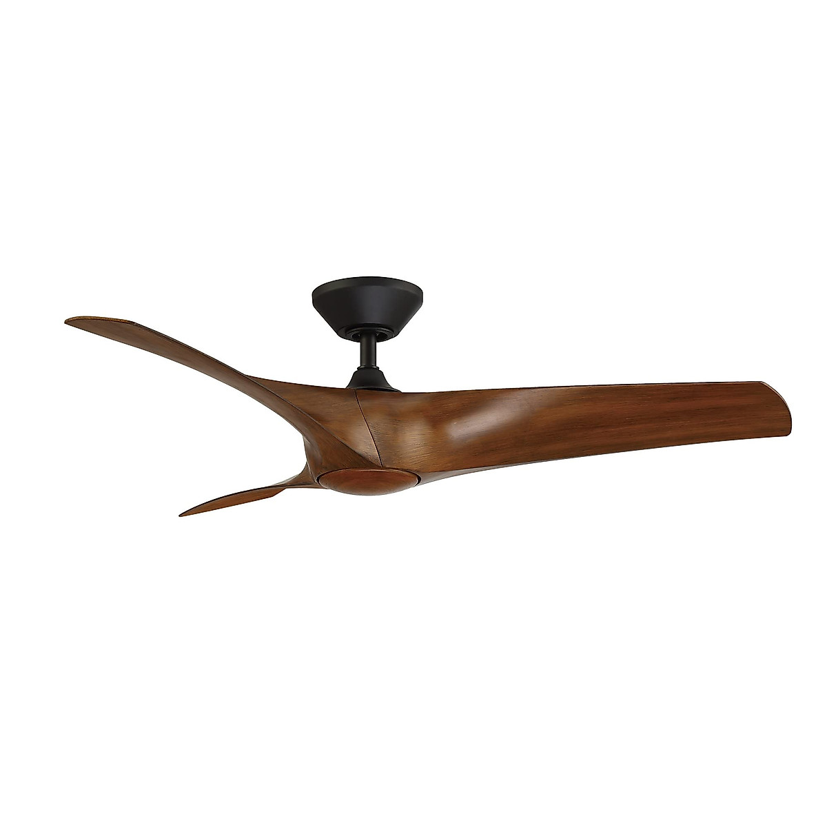 Zephyr Smart Indoor and Outdoor 3-Blade Ceiling Fan 52in Matte Black Distressed Koa with 3000K LED Light Kit and Remote Control works with Alexa, Google Assistant, Samsung Things, and iOS or Android App