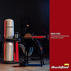 BUCKTOOL Powerful 1-1/2 HP Bench Belt Sander for Wood Working 6 in. x 48 in. Belt and 10 in. Disc Sander with Movable Stand BD61000