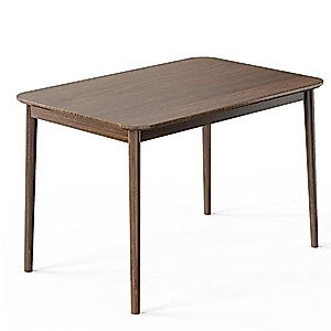 Giantex Rectangular Dining Table, Mid Century Modern Kitchen Table, Vintage Coffee Table W/Tabletop & Solid Wood Legs, Wood Farmhouse Table (Walnut)