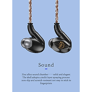 H HIFIHEAR Blon Z200 Earbuds in Ear Headphones Monitor Zinc Alloy 10mm Carbon Diaphragm Comfortable Earphones Noise Reduction for Cell Phone Laptop（Purple Without mic）