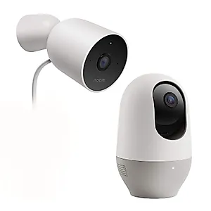 Nooie Baby Monitor and Outdoor Security Camera Bundle Set, 1080P HD WiFi Home Security Camera with Two-Way Audio, IR Night Vision, Motion &Sound Detection, IP66 Weatherproof, Compatible with Alexa