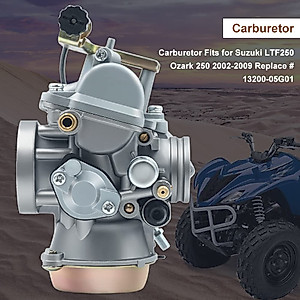 Triumilynn Carburetor for Su-zu-ki LTF 250 Ozark 2002-2009, for Su-zu-ki LTZ 250 Quadsport 250 Carb 2004-2009, for Su-zu-ki LT-F250F Ozark 2002-2003, Replace# 13200-05G01