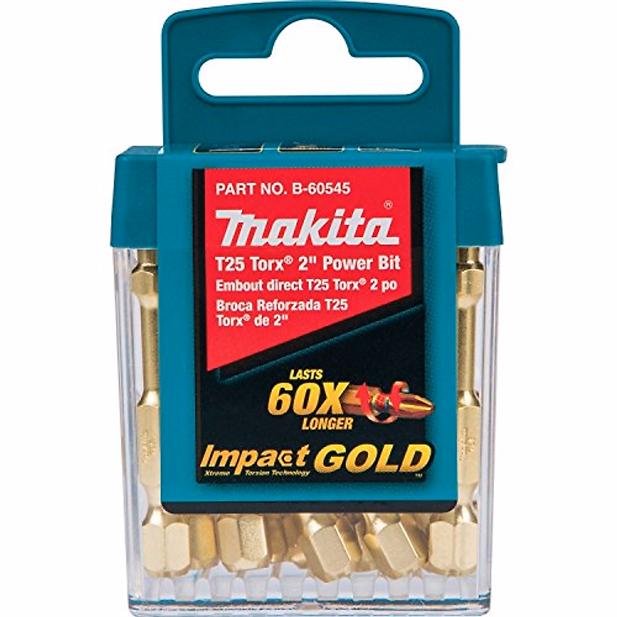 Makita B-60545 Impact Gold T25 Torx 2″ Power Bit, 15/Pk