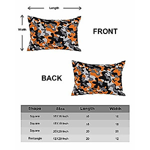 LUSWEET Cotton Throw Pillow Covers Reversible Set of 2, Camo Soft Couch Pillow Covers for Sofa Bedroom Living Room 12 x 20 Inch Decorative Cushion Case Home Decor