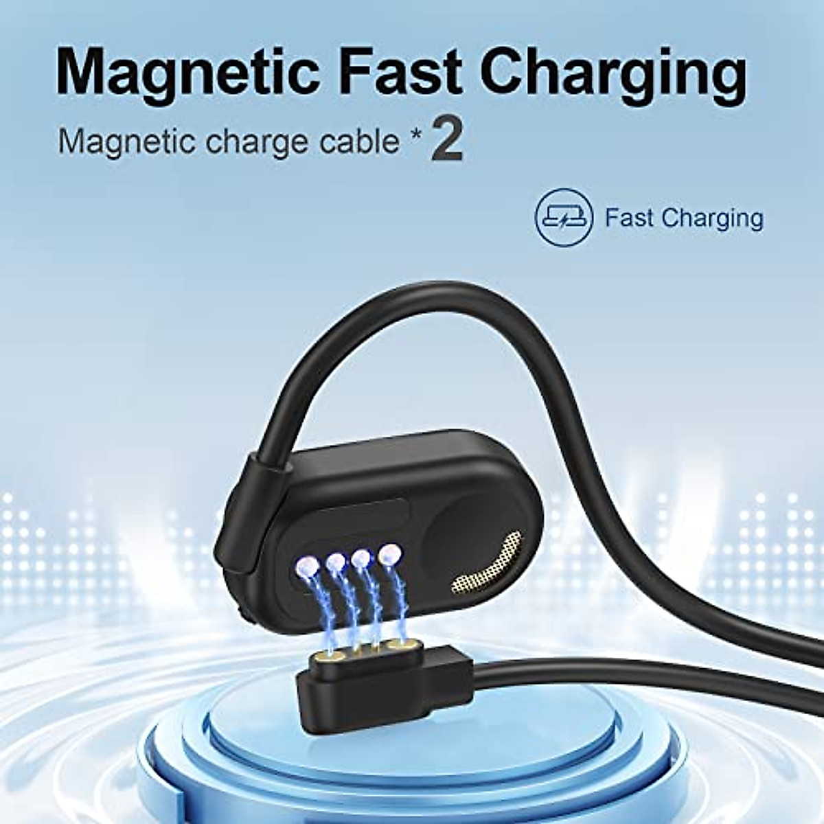 MeloAudio Open-Ear Headphones Bluetooth Earbuds 3 Pack for Adult and Kids, Running Headphones with Noise Cancellation Mic, Bass Up, Waterproof, Secure Fit, Super Lightweight Wireless Headphones