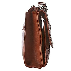 American West Leather Small Crossbody Handbag with Build in Wallet & Key Chain