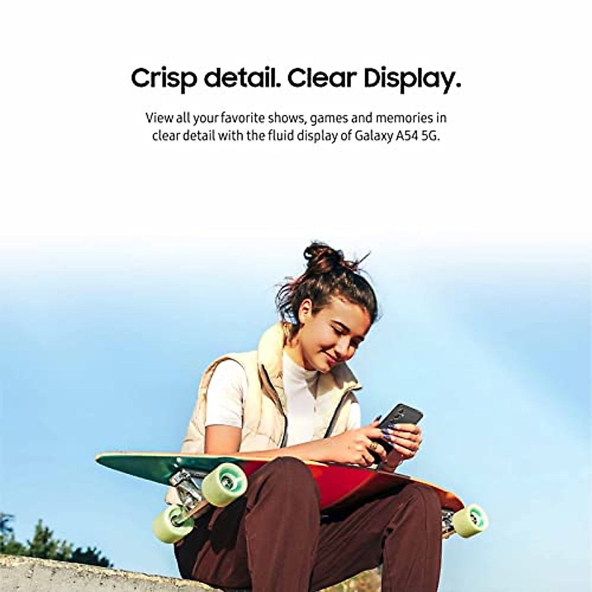 SAMSUNG Galaxy A54 5G A Series Cell Phone, Factory Unlocked Android Smartphone, 128GB w/ 6.4” Fluid Display Screen, Hi Res Camera, Long Battery Life, Refined Design, US Version, 2023, Awesome Black