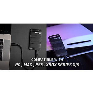 TEAMGROUP T-Force M200 Portable SSD 1TB USB3.2 Gen2x2 Type-C Read/Write 2000MB/s Compatible with PS5 & Xbox & Chrome OS (T8FED9001T0C102)