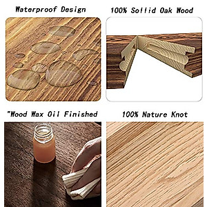 OAK Solid Wood Floating Shelves Wall Mounted, Picture Ledge Wall Shelves Storage Shelves Hanging Self Display Ledge Storage Rack For Bedroom, Living Room, Bedroom, Kitchen, Office (Natural, 36")