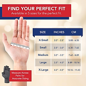 Doctor Developed Compression Gloves for Women and Men/Open-Finger Arthritis Gloves/Typing Gloves/Hand Compression Gloves for Arthritis & Carpal Tunnel, With Doctor Handbook (Grey, S)