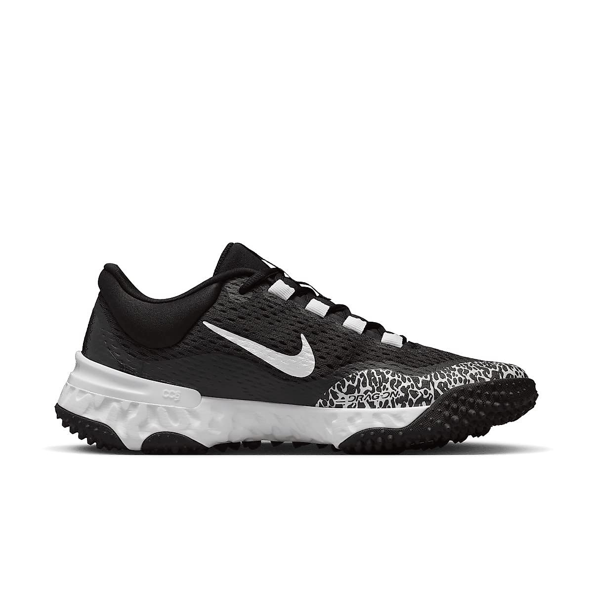 Nike Women's Alpha Huarache Elite 4 Fastpitch Turf Shoes Black | White Size 7 Medium