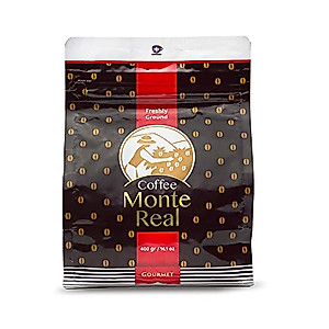 Monte Real - Arabica Gourmet Coffee, Flavored Ground Coffee, Fresh Roasted Coffee Grounds, Medium Dark Roast, Cacao Flavor, 400 Grams