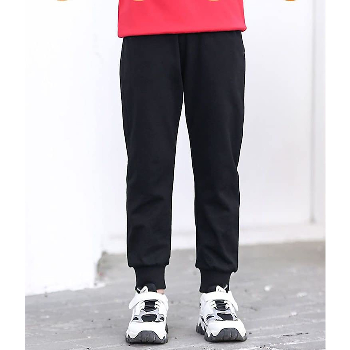 GFQLONG Toddler Baby Boys 2 Pack Cotton Active Jogger Pants,Kids Casual Athletic Sweatpants Solid Pocket Bottoms,Navy Blue+Blue 2-3T