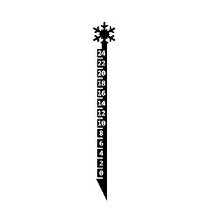 Table Saw Guide Track Insert Gift 24cm Snowflake Snow Measuring Instrument Snowmobile Snow Measuring Instrument Metal Snow Measuring Ruler Outdoor Garden Ornament Finger Power Level (Black, One Size)