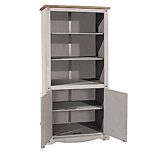 Furniture Dash Wood Bookcase Library with Doors Corona Gray