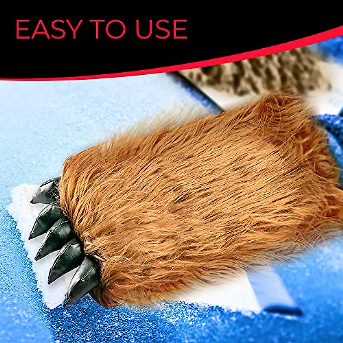 Gears Out Massive Bigfoot Hand Ice Scraper - Bigfoot Gifts - Sasquatch Claw Faux Fur Hand Warmer with Built in Ice Scraper Foam Grip Novelty Winter Snow and Ice Remover for Cars Trucks SUV