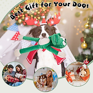 Zuykjeagle Christmas Large Dog Squeaky Toys for Stuffed Toys, Retractable Tug-of-war Toy with Long Legs, Plush Chew Toys to Keep Puppy Small, Medium, and Large Dogs Busy