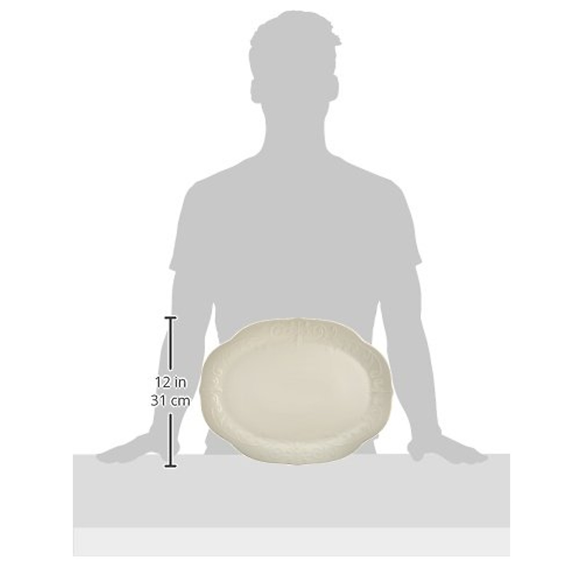 Lenox French Perle Oval Platter, White -