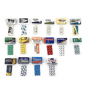G.B.S Double Edge Razor Blade Sample Pack, Variety of 16 Safety Blades