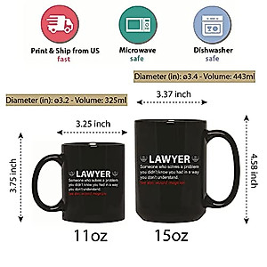 Law Meaning Definition Gift for Lawyers 11oz 15oz Black Coffee Mug