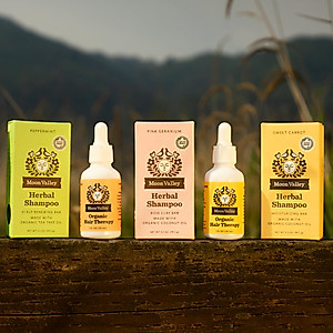 Moon Valley Organics HERBAL SHAMPOO BAR - PINK GERANIUM, SWEET CARROT, PEPPERMINT (3PACK)