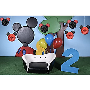 Mickey Birthday Party Decorations - Mickey Inspired Honeycomb Hanging Mouse Ears - Cartoon Mouse Birthday Decorations - 6 Mickey Honeycomb Balls by Jolly Jon (Honeycomb Only)
