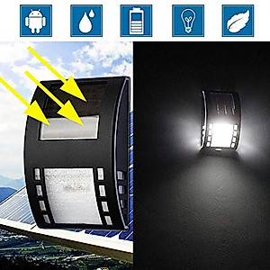 CUTULAMO Solar Wall Lamp, Light-Control Wide Angle Induction LED Solar Light Outdoor Wall Lamp Energy Saving Yard Light for Home Decoration for Garden Yard Outdoor