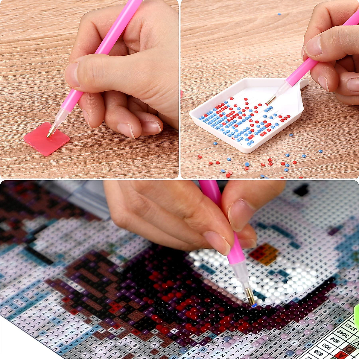 6PCS Plastic Diamond Art Painting Bead Sorting Trays (3.8 x 2.2 Inches), Accessories and Tools for DIY Crafts