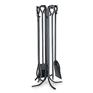 Pilgrim 18002 5 Piece Forged Hearth Tool Set - 33" Tall Black