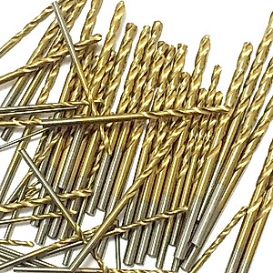 JFOGO Titanium Twist Drill Bit Set (60Pcs）and 20Pcs Mini Drill Bits 1-3.5MM,0.5MM,0.8MM, HSS42 Fully Ground Micro Drill Bits for Wood,Soft Metal,Plastic, Aluminum Alloy,Metric