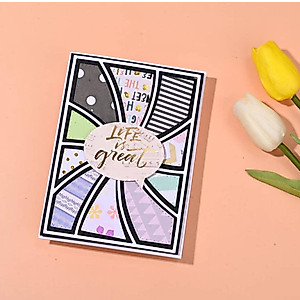 Rectangle Grid Frame Cutting Die Cuts, DIY Crafts Template Stitched Whirl Rectangle Frame Scrapbook Cards Cutting Dies Cut Stencils for DIY Embossing Card Making Decorative Paper Dies Scrapbooking