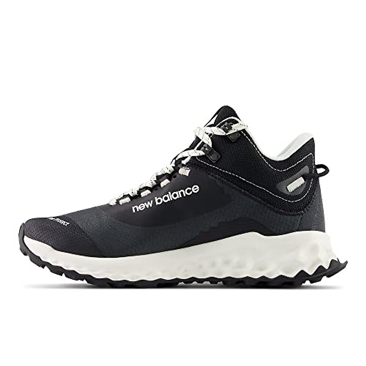 New Balance Women's Fresh Foam Garoe Mid V1 Trail Running Shoe, Blacktop/Sea Salt/Black, 8 Wide