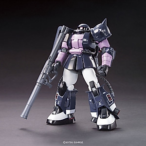 Bandai Hobby HGUC MS-06R-1A Zaku II High Grade Universal Century 1/144 Gundam MSV Action Figure (Black Tri-Stars Color)