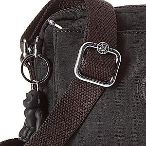 Kipling womens Women's Abanu Crossbody Handbag, Black Noir, 9.5 L x 6.75 H 3.5 D US