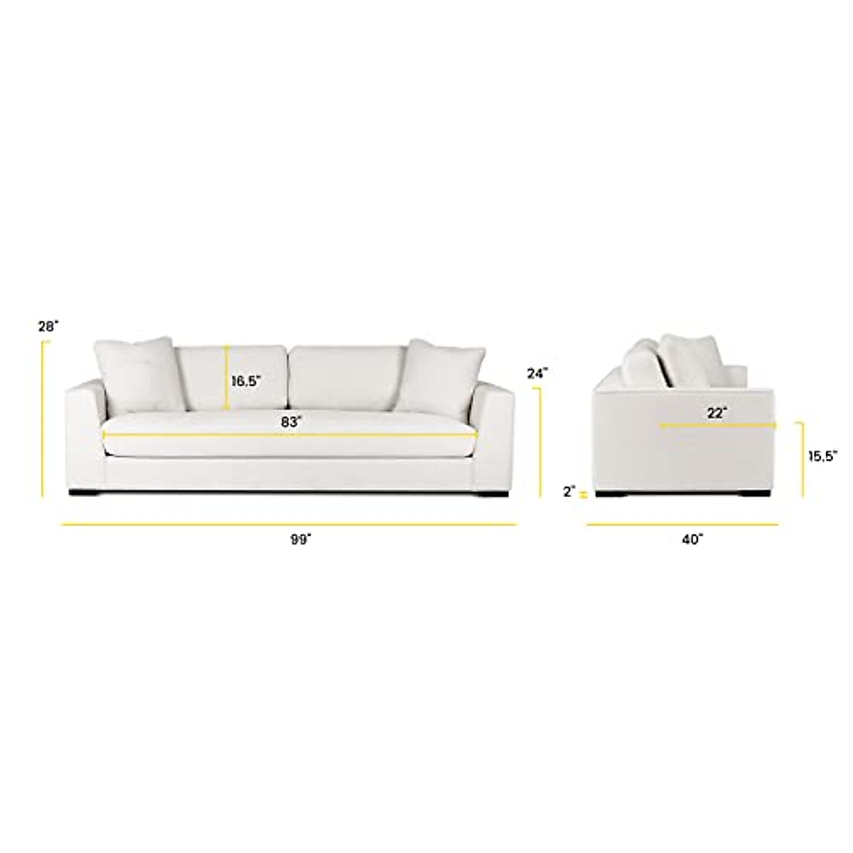 POLY & BARK Capri Sofas, Mist White