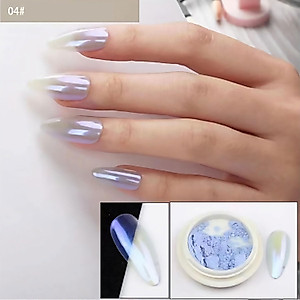 6 Color Chrome Nail Art Powder Sparkling Mermaid Aurora Nail Glitter Allstarry Nail Powder for Acrylic Nails Shiny Pigment Holographic Mirror Effect Pigment Chrome Nail Art Supplies