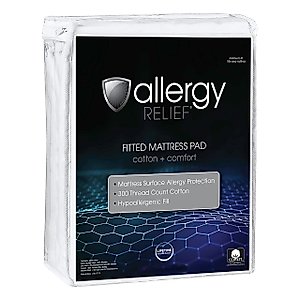 Allergy Relief Fitted Mattress Pad, Twin