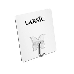 Sticky Wall Hooks Bathrobe Hanger Heavy Duty Adhesive Wall Hangers Coat Hook No Drill Sticky Keys To The Kitchen Easy Wall Hooks Strong Anti Rust No Drill Towel Hook Easy Hook (Single Hook 16 Pack)