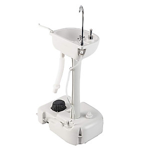 VINGLI Upgraded Portable Sink| Rolling Hand Wash Basin Stand with Towel Holder & Soap Dispenser & Wheels, Perfect for Garden/Camping/Outdoor Events/Gatherings/Worksite/RV/Indoor