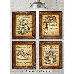Alice in Wonderland Decoration - 8x10 Prints Unframed Wall Art Alice in Wonderland Poster - Perfect Alice in Wonderland Gifts - Perfect for an Unbirthday or Mad Hatter Tea Party