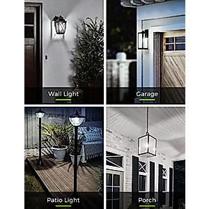 L LOHAS LED Dusk to Dawn LED Light Bulbs, 40W Equivalent LED Outdoor Lighting, Daylight 5000K, Automatic On/Off Outdoor Light, A19 6W Bright Porch Light Bulbs, 500LM E26 for Garage Patio, 4 Pack