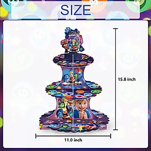 ZEZGERS Inside Cupcake Stand Holder 3 Tier Party Decorations Inside Party Supplies For Birthday Party