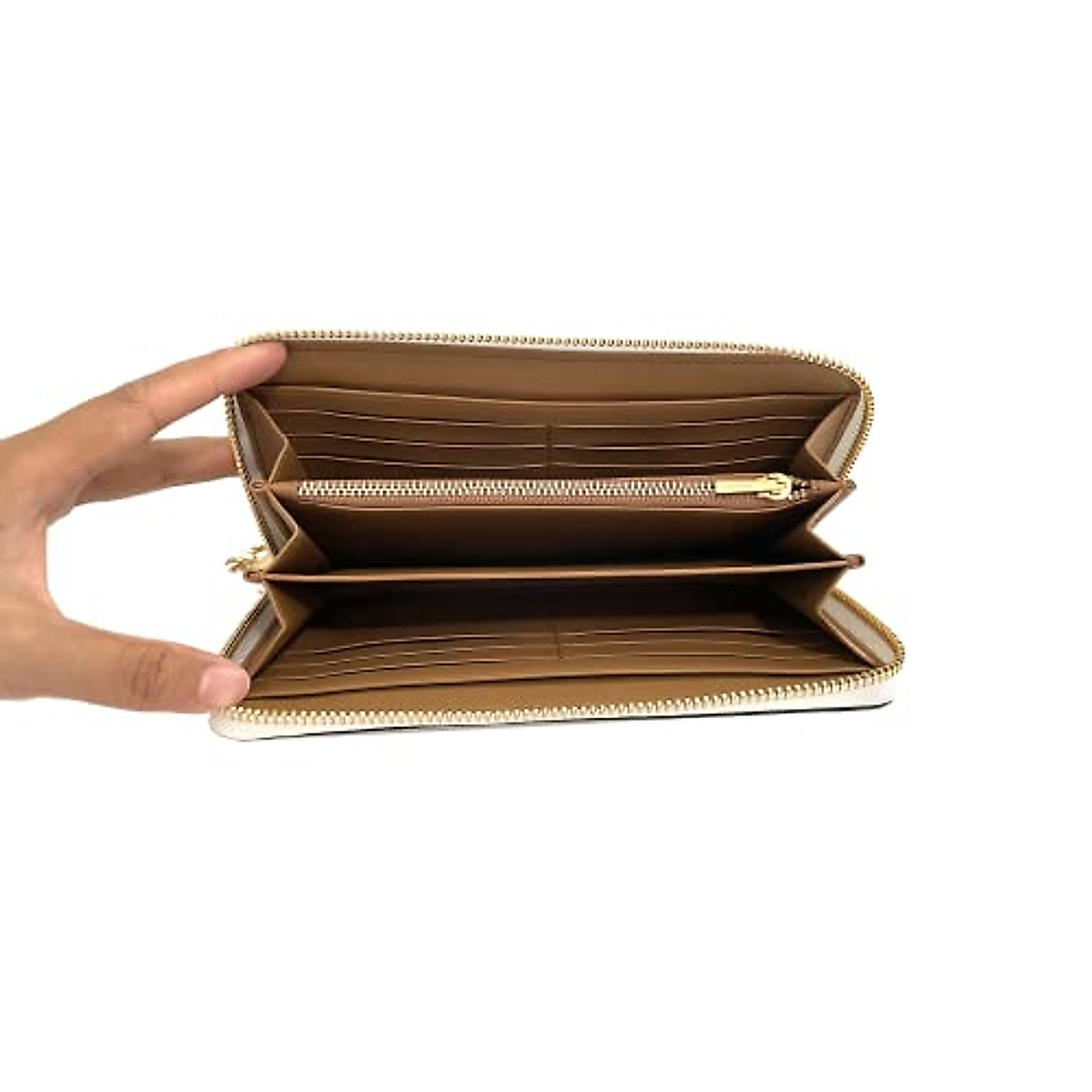 Coach Outlet Long Zip Around Wallet Wristlet In Signature Canvas, Chalk / Glacierwhite, One Size