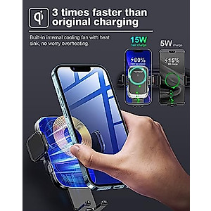 [Upgraded] TOPGO Cup Holder Phone Mount Wireless Charger,Universal Cell Phone Holder Car Charger Wireless-Charger-Cup-Phone-Holder Fast Charging for iPhone11/11 Pro/11 Pro Max, Samsung Galaxy Black